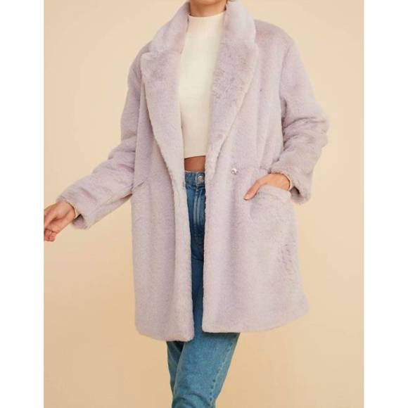 Lush | Jackets & Coats | New Lush Faux Fur Coat In Plush Lilac | Poshmark